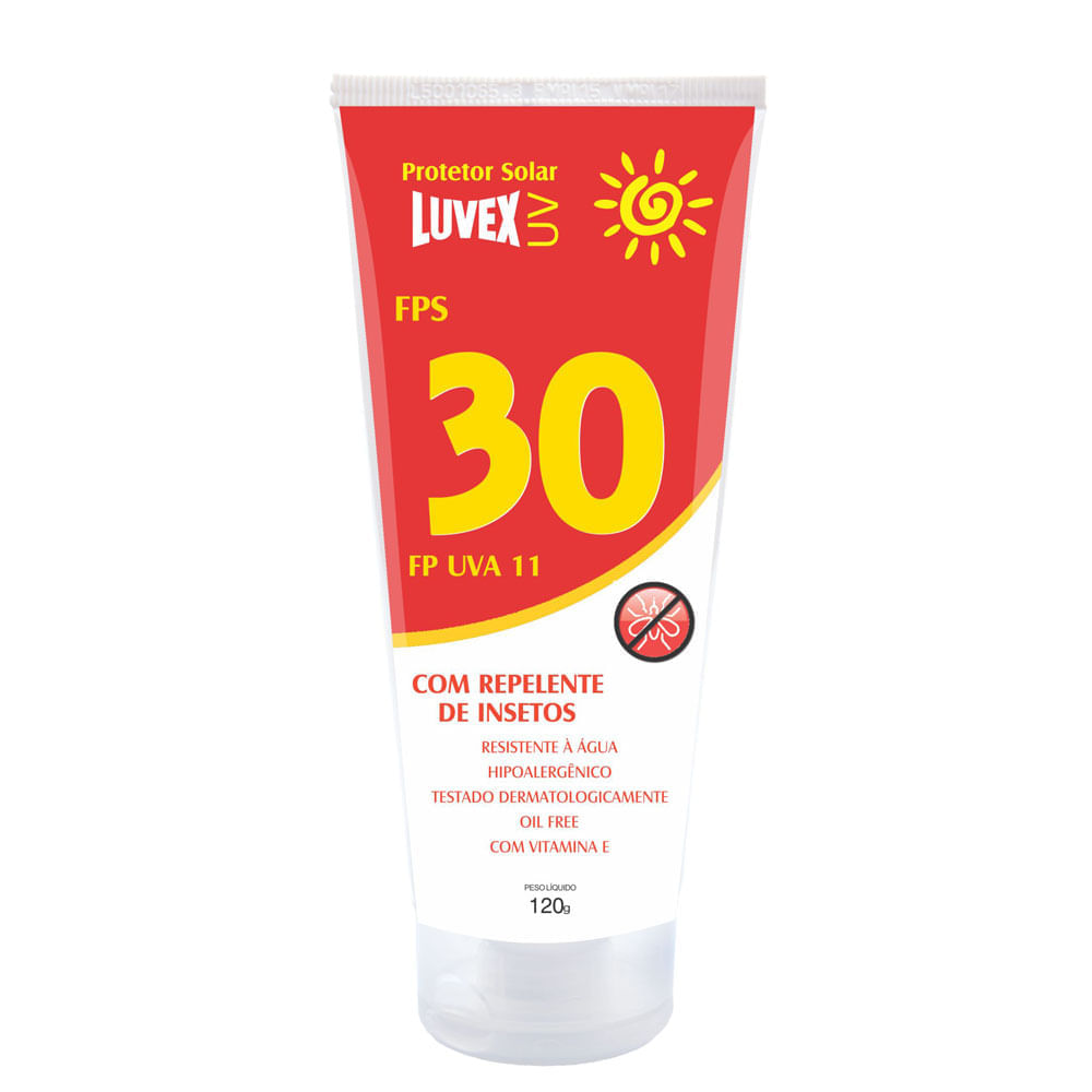 Protetor Solar Fps 30 Com Repelente 120gr Luvex - Net Suprimentos