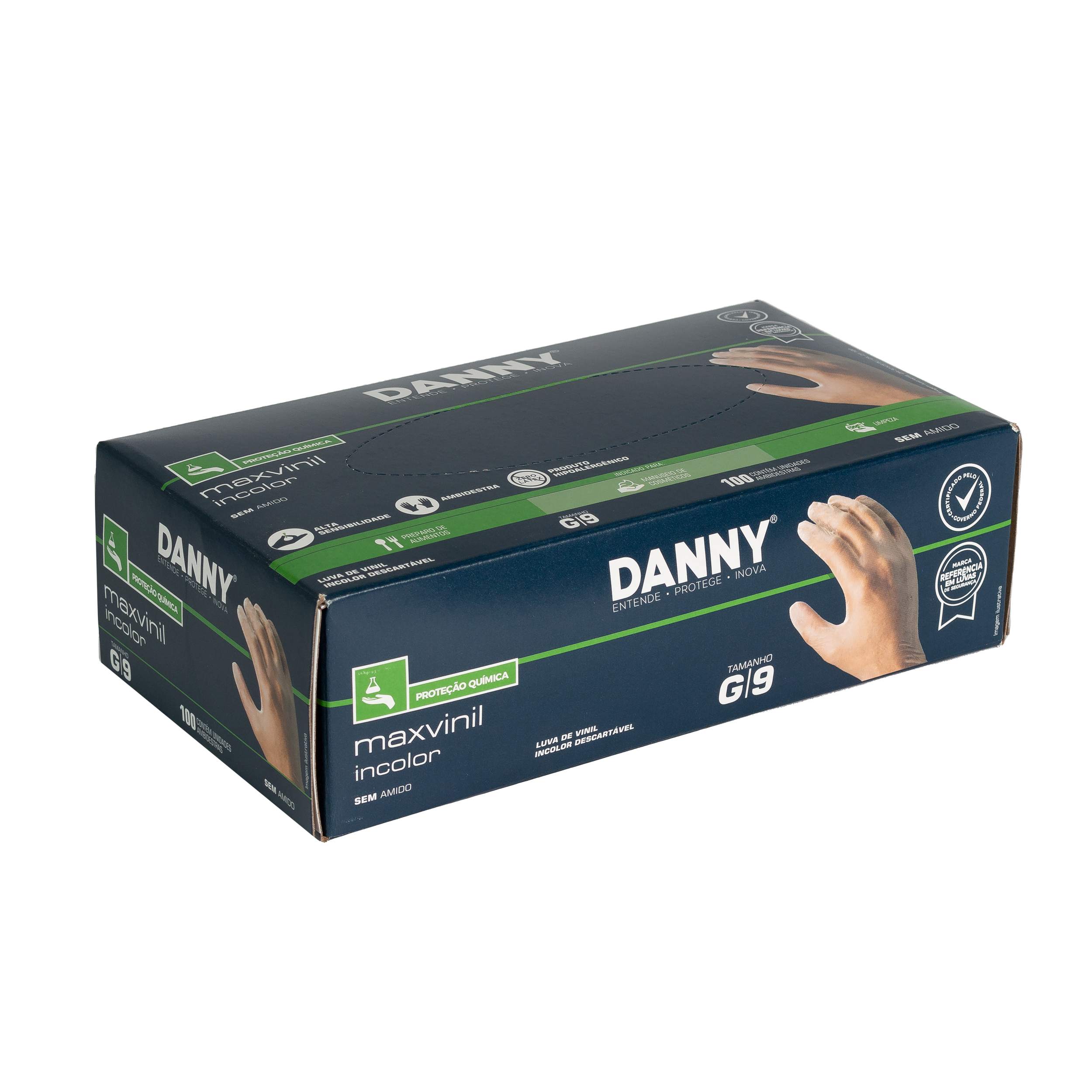 Luva Vinílica Descartável Para Procedimentos Sem Amido Danny - Net ...