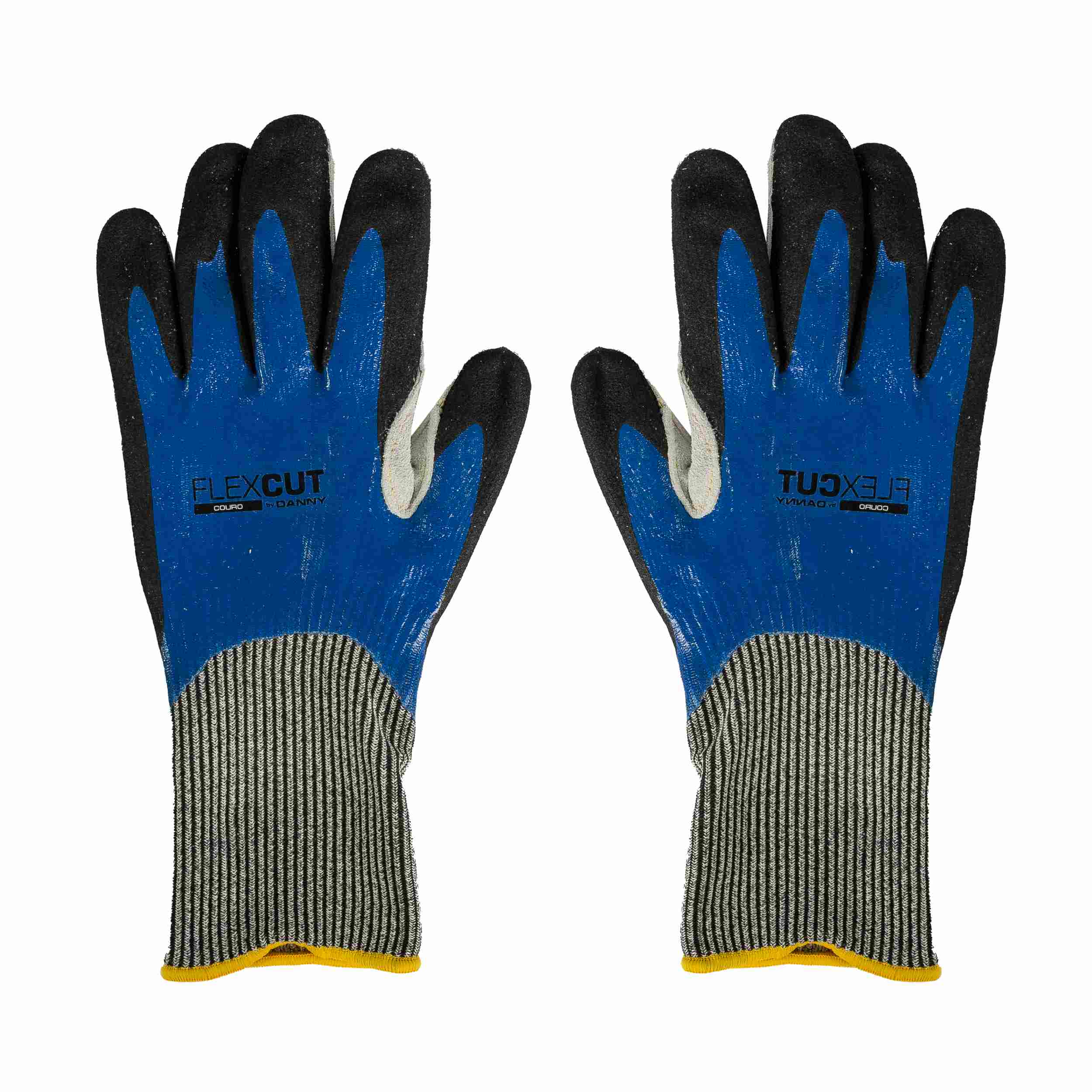 Luva Flexcut Couro Total Punho Longo Cinza Danny - Net Suprimentos