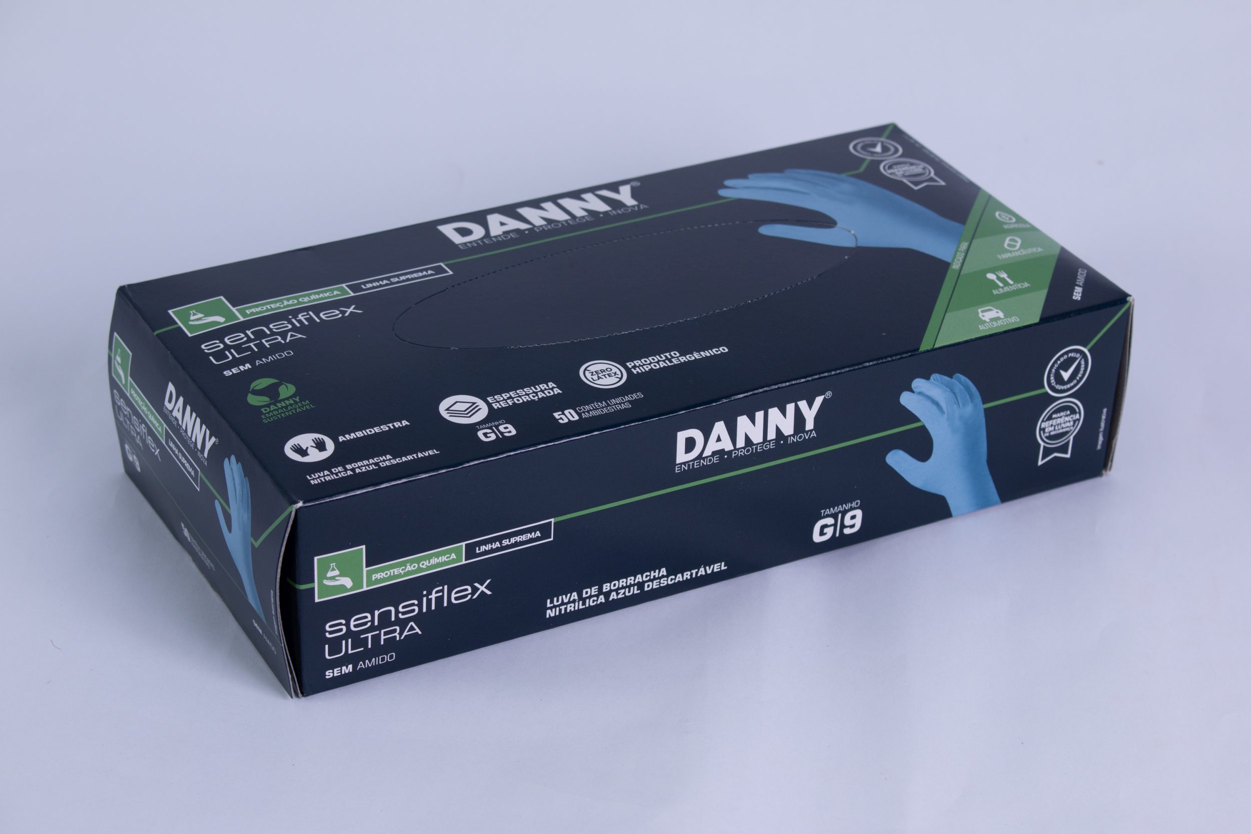 Luva Sensiflex Ultra Azul Danny