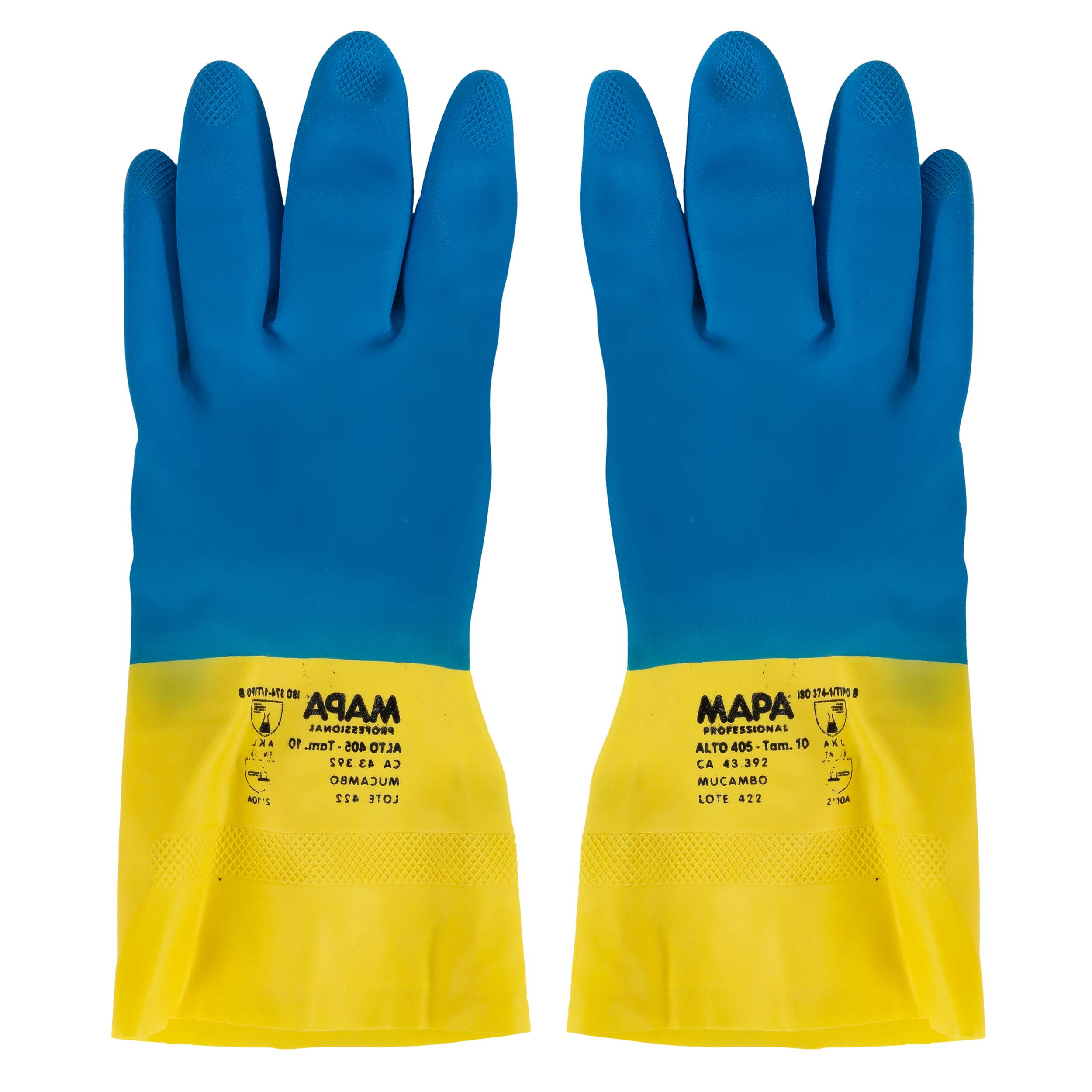 Luva Neoprene Latex Flocada 33cm 0,70mm Mapa Alto 405 9/bicolor