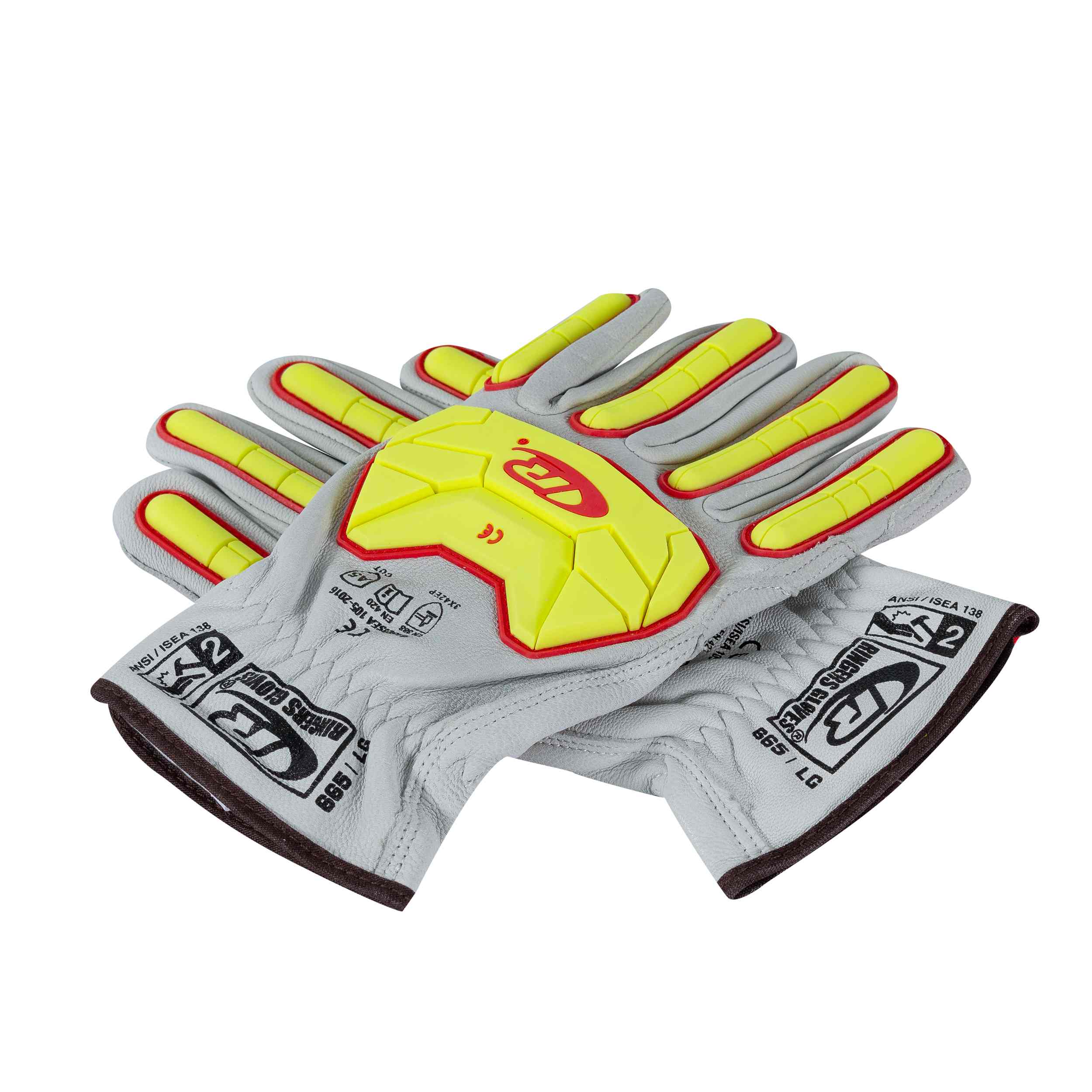 Luva Impacto Hppe Couro Tpr Ansell Ringers R665 9// - Net Suprimentos