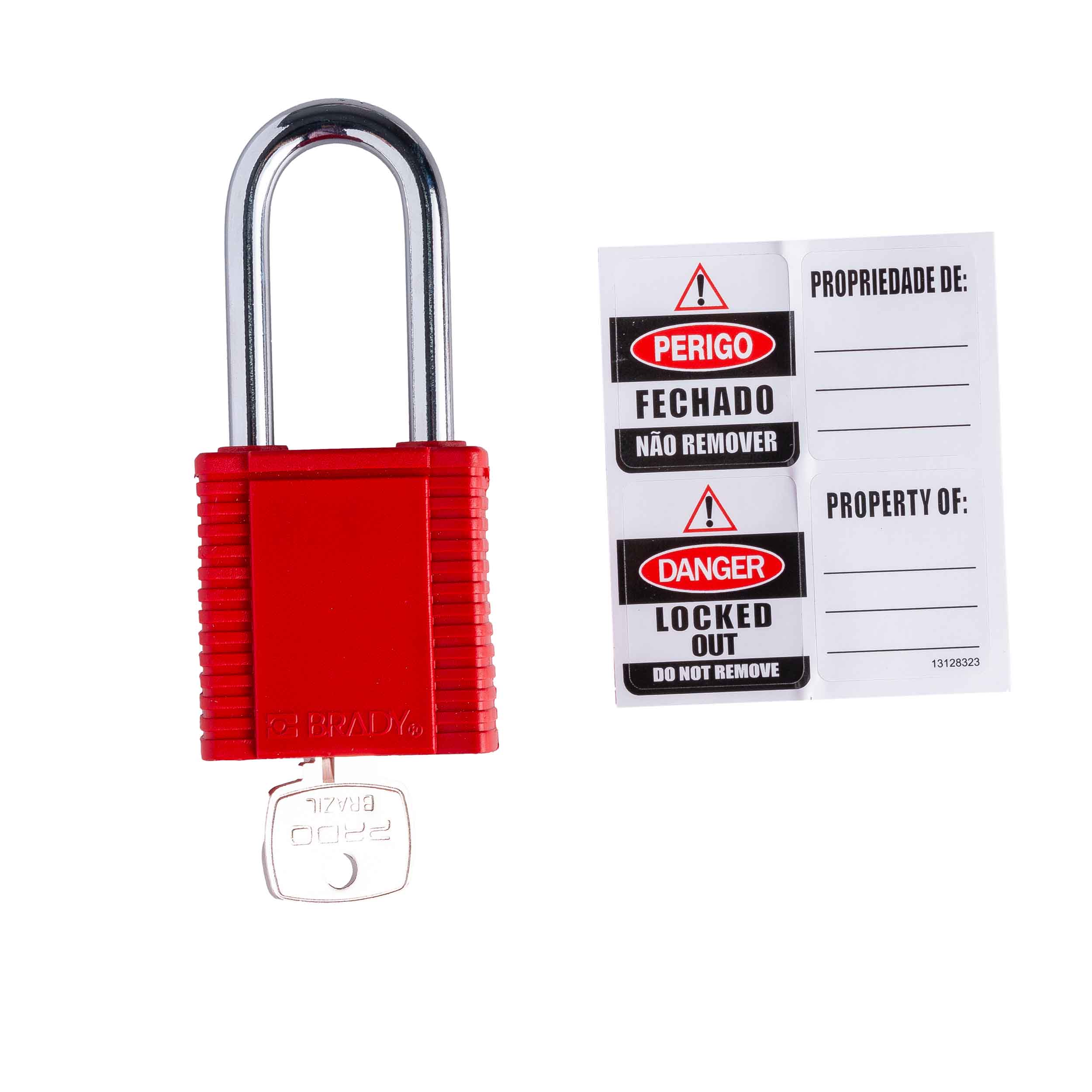 Cadeado Express Vermelho Brady - Net Suprimentos