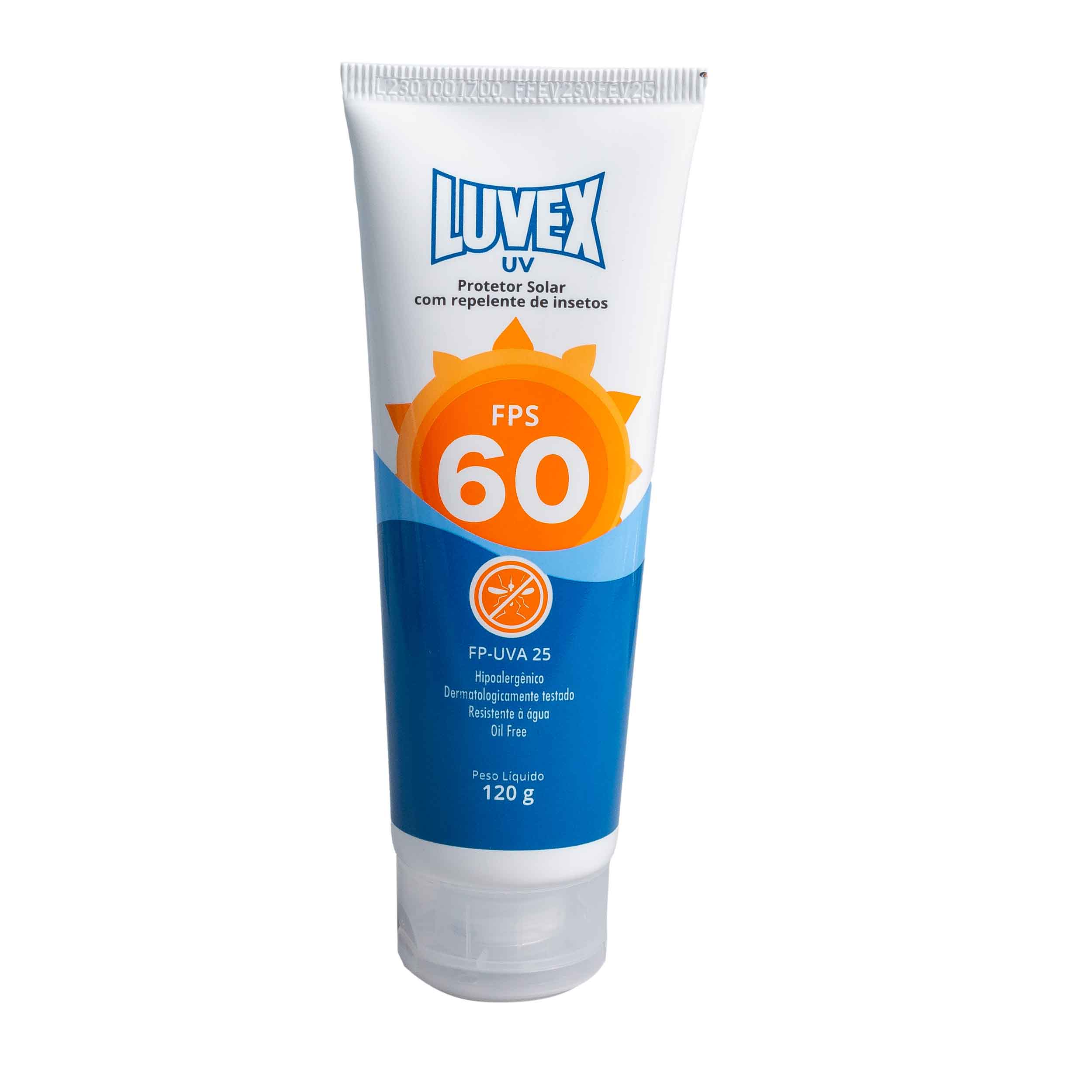 Protetor Solar Fps 60 Com Repelente 120gr Luvex - Net Suprimentos