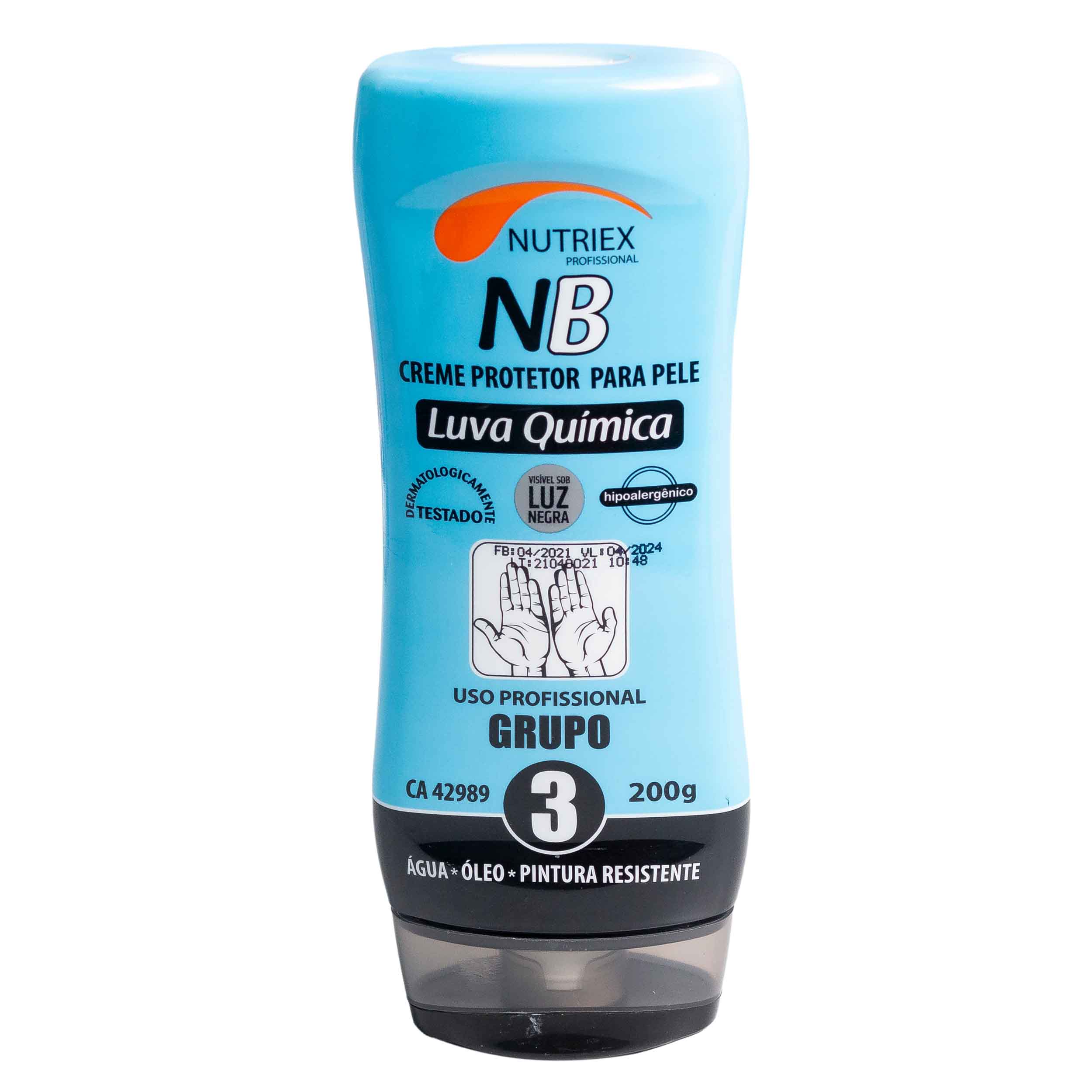 Creme Grupo 3 Nutriex Luva Química Nutribio Frasco 200g