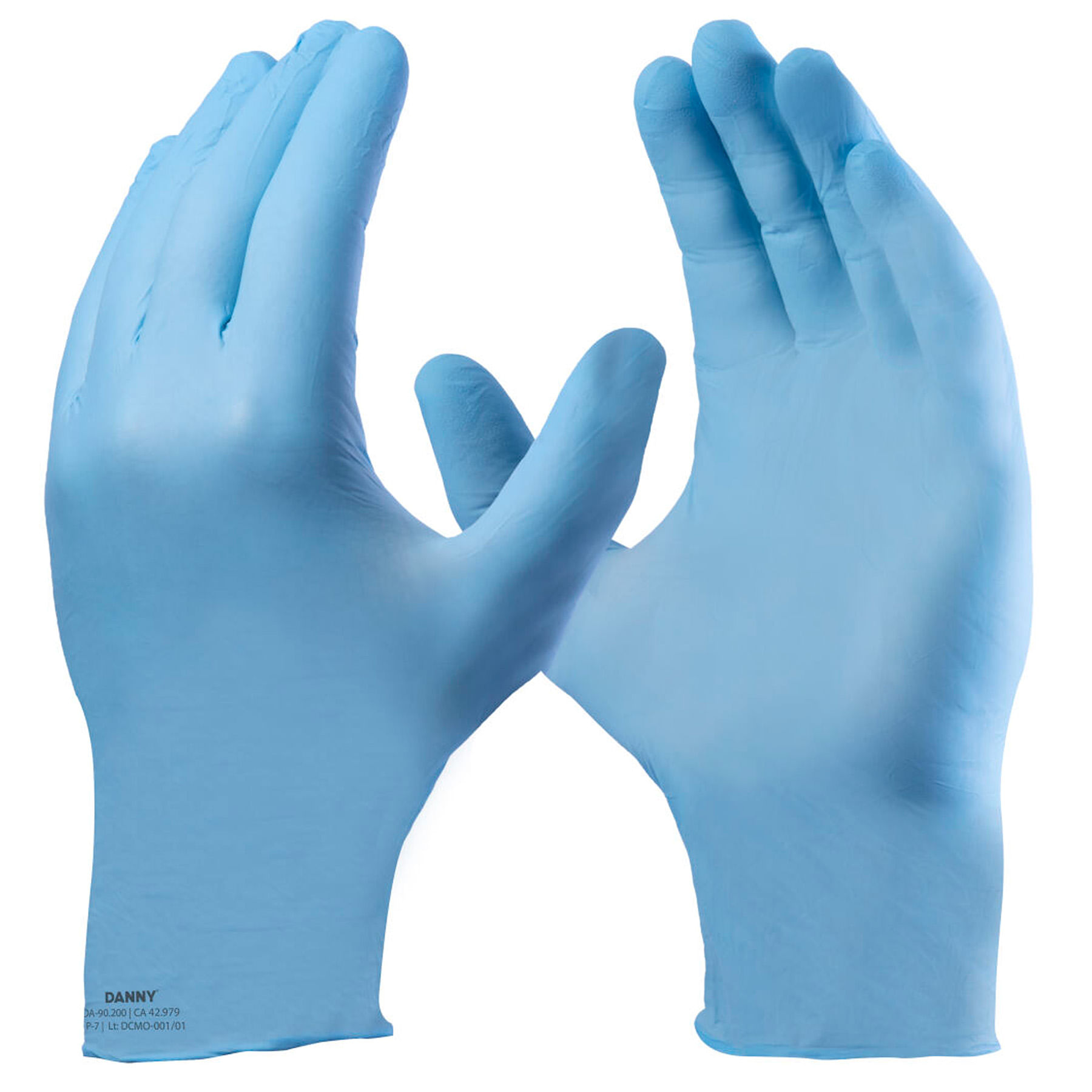 Luva Nitrílica Descartável Sensiflex Azul Royal Danny